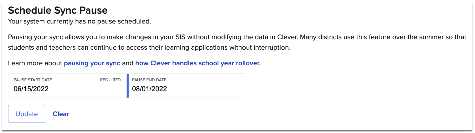 For District Admins: Pausing the sync with your SIS