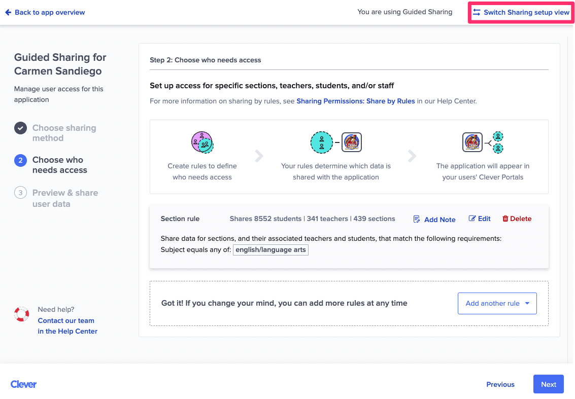Sharing Permissions: Guided Sharing