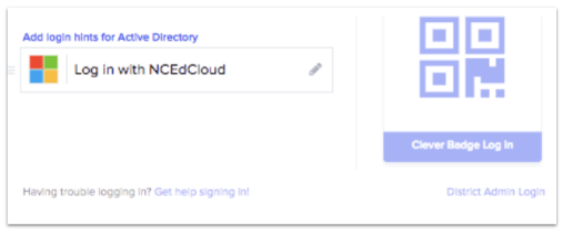 Single sign-on (SSO): "Log in with NCEdCloud"