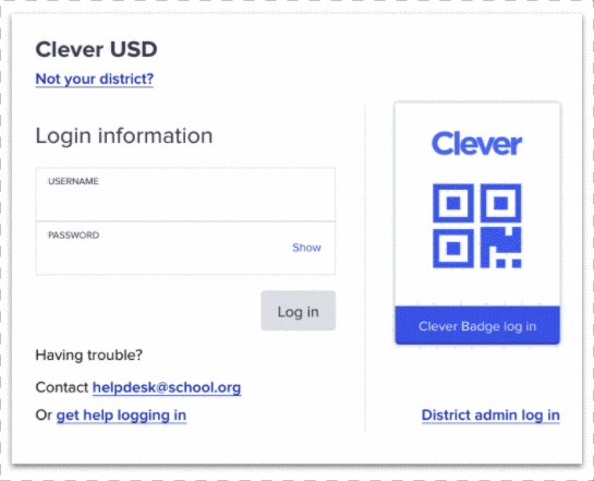 Single Sign-On (SSO): Clever Passwords - "Log in with Clever"