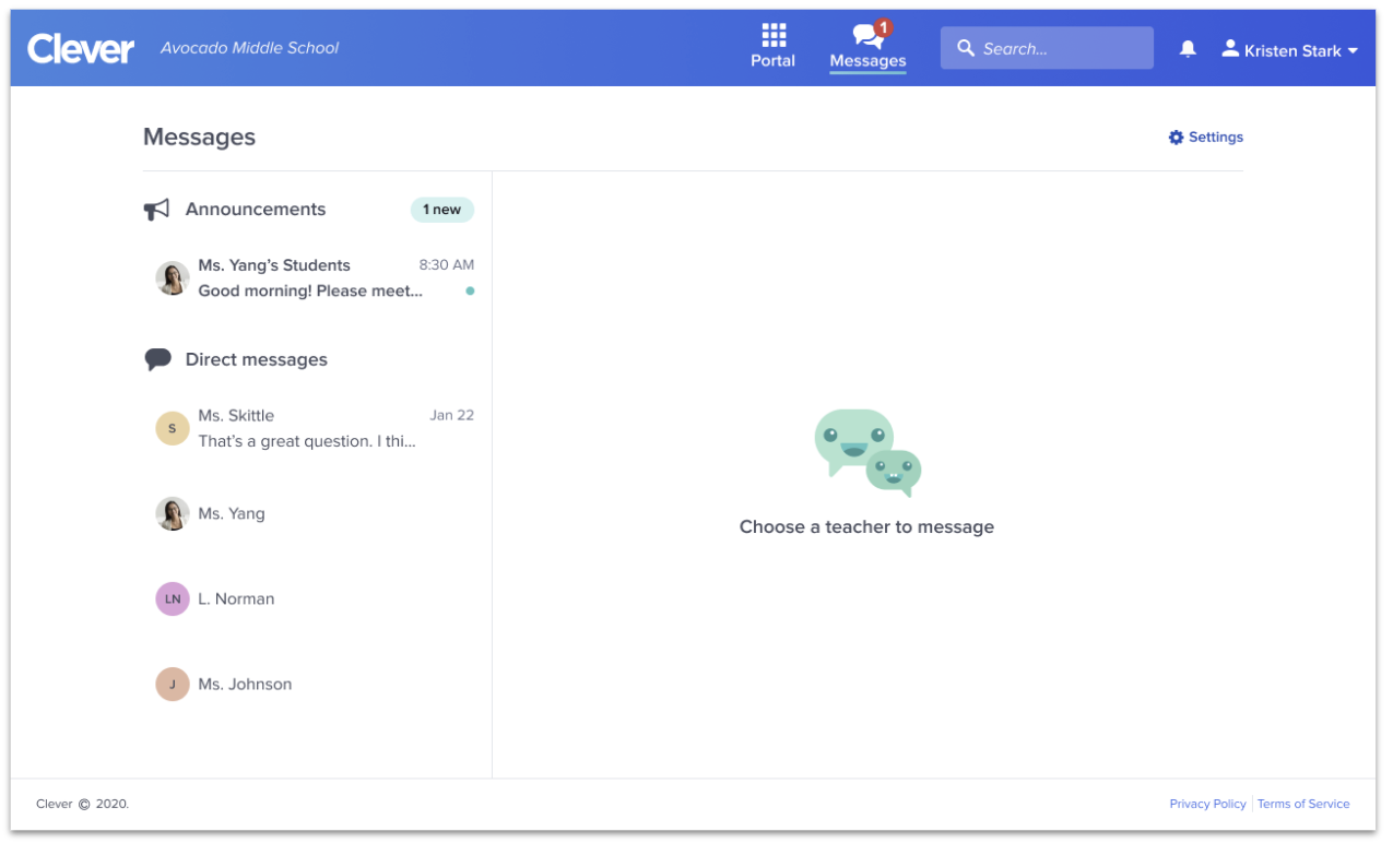 For Students: Messages
