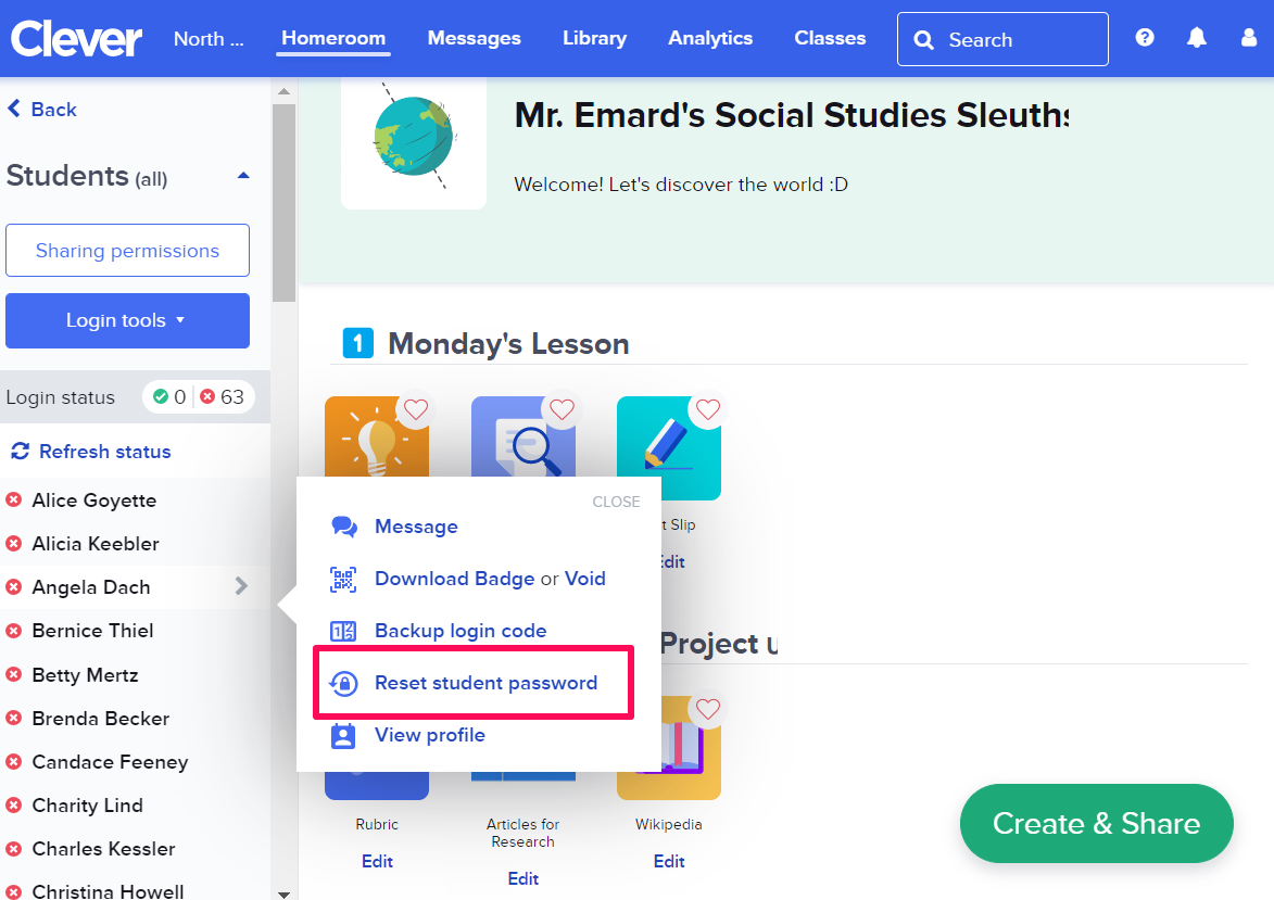 For Teachers: Troubleshooting - Student logins