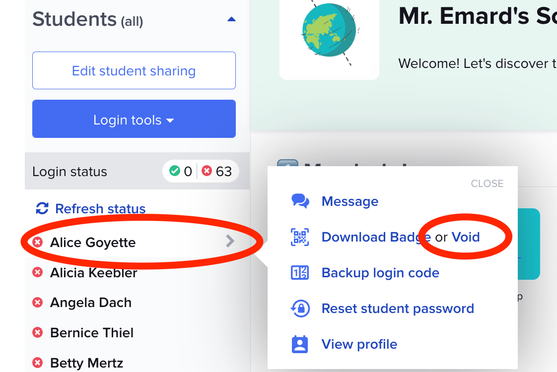 For Teachers: Clever Badges for students