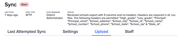 SFTP Syncs: Troubleshooting CSV formatting errors