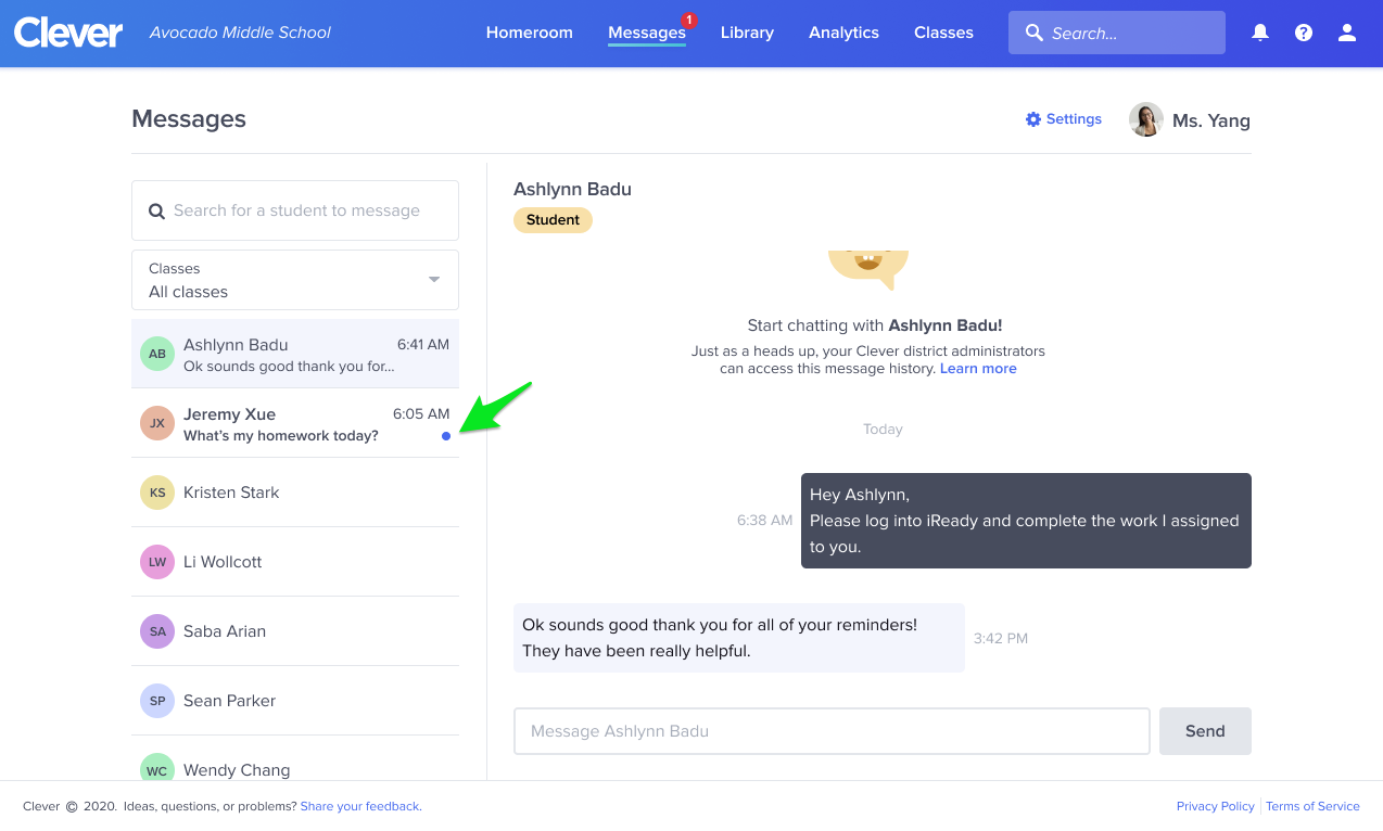 For District Admins: Teacher Messages