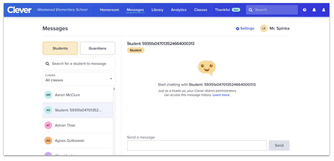 For Teachers: Messages