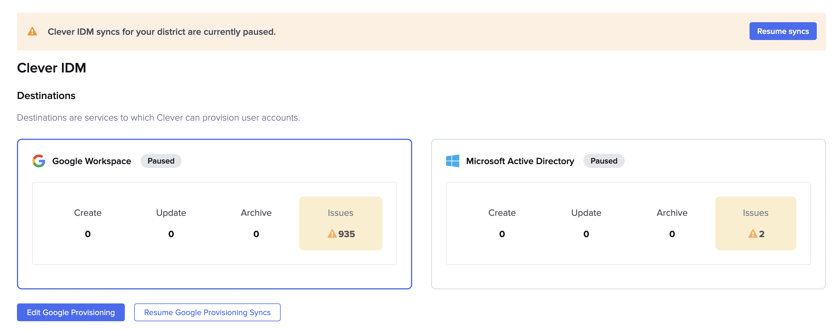 Clever IDM: Pausing syncs