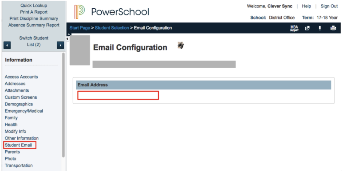 PowerSchool Auto Sync: Student Emails