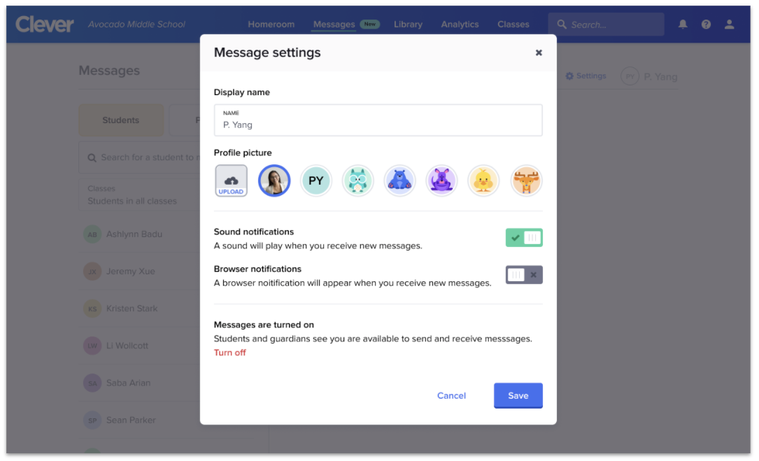 For Teachers: Messages