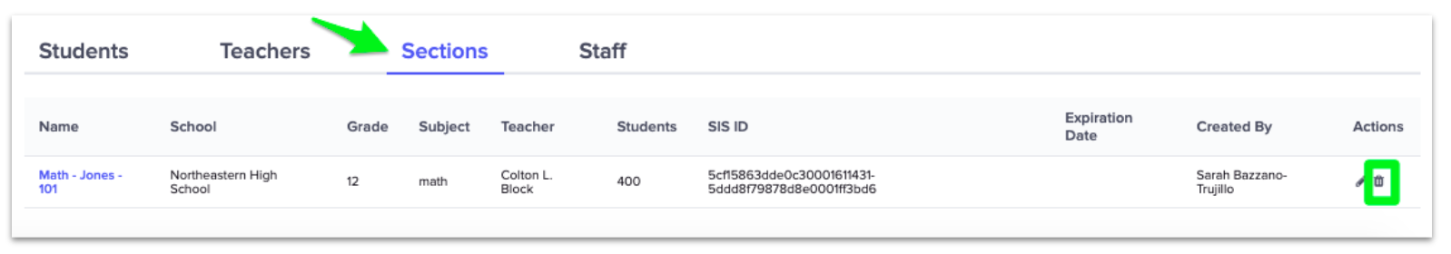 Custom Data: Sections