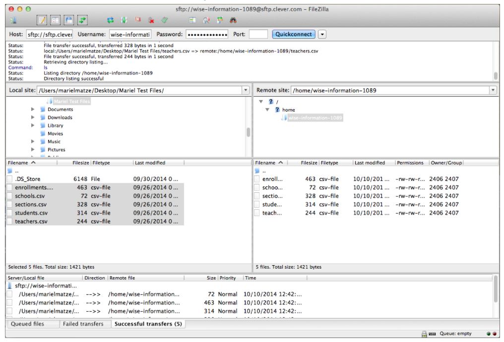 SFTP Syncs: Uploading data to Clever
