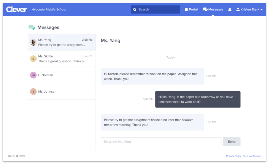 For Students: Messages