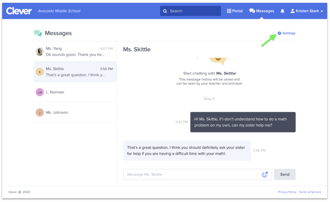 For Students: Messages