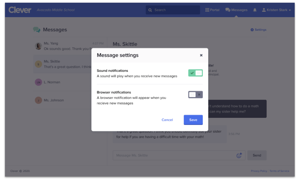 For Students: Messages