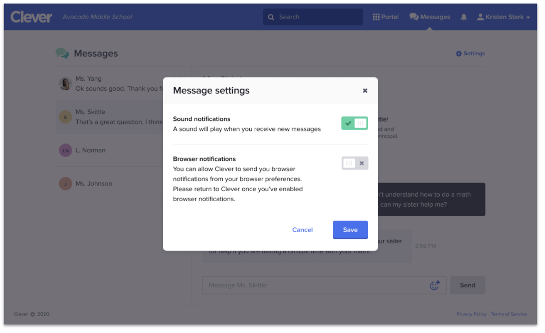 For Students: Messages