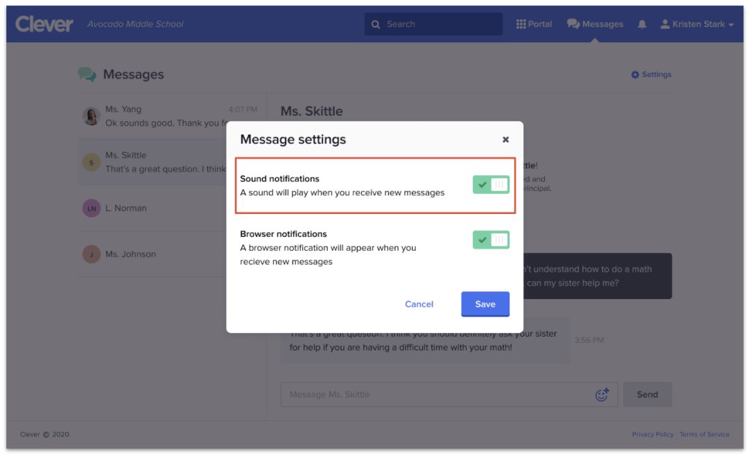 For Students: Messages
