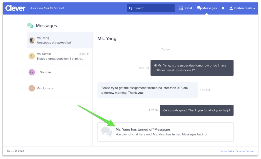 For Students: Messages