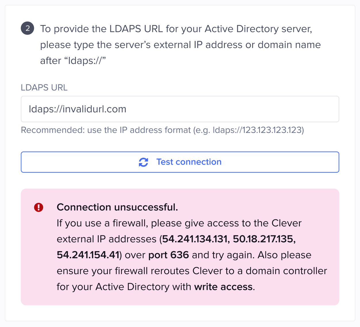 Clever IDM: Connecting to Active Directory via LDAPS