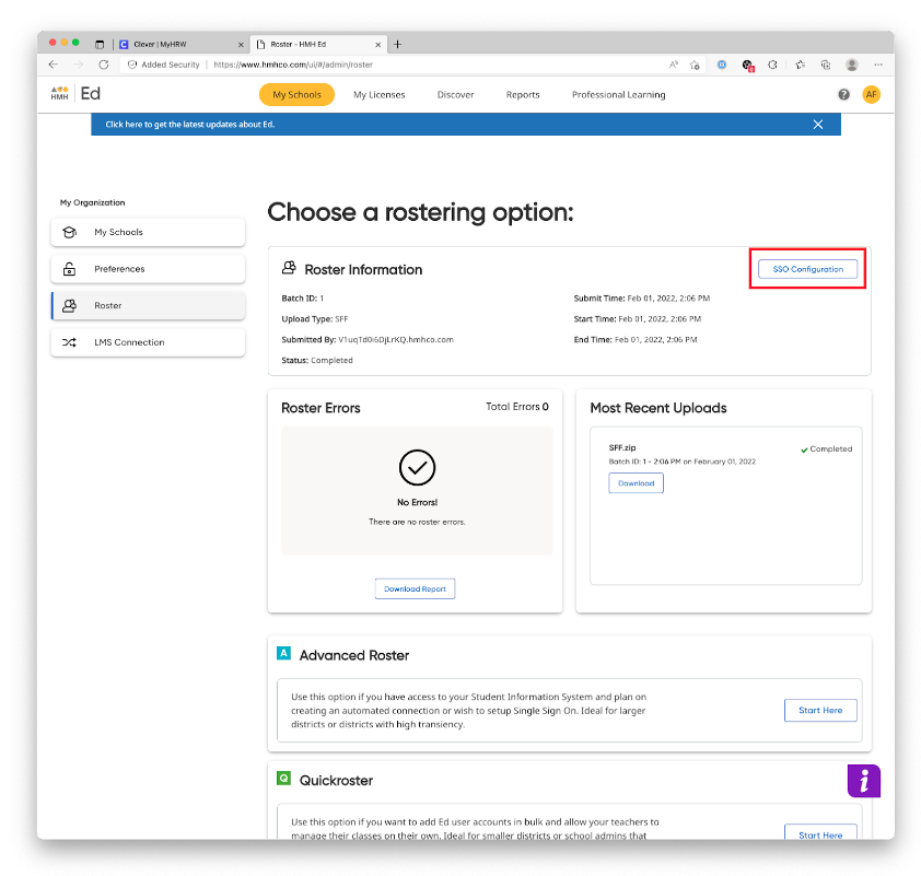 Setting up Single Sign-On (SSO) for HMH
