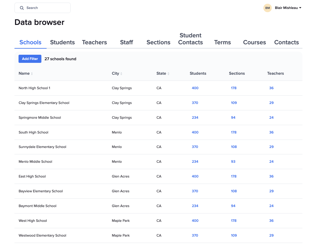 For Clever Admins: How do I browse district data in Clever? (Data Browser)