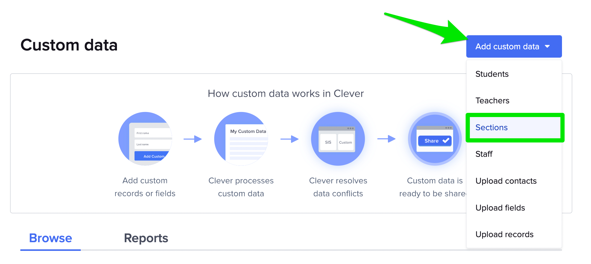 Custom Data: Sections