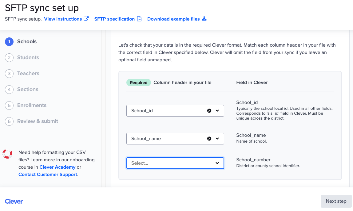 SFTP Syncs: SFTP web upload feature with field mapping