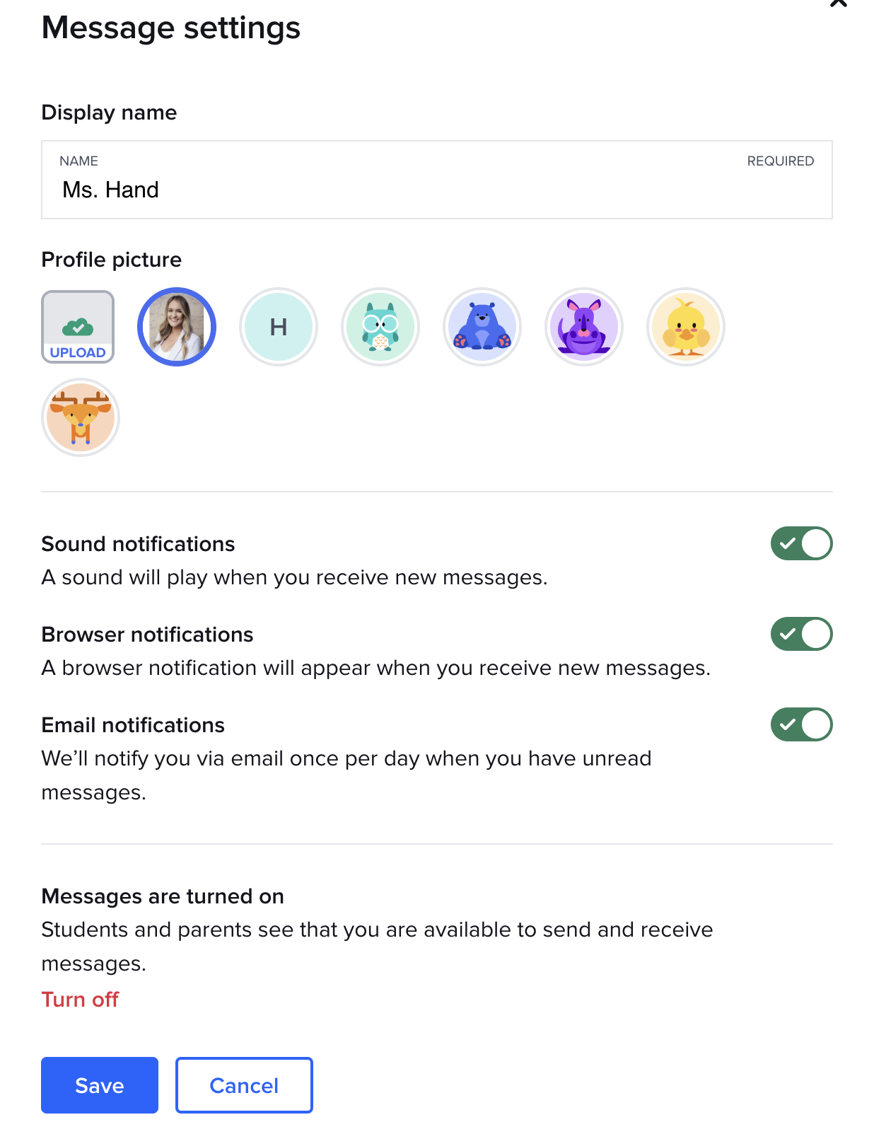 For Teachers: Messages