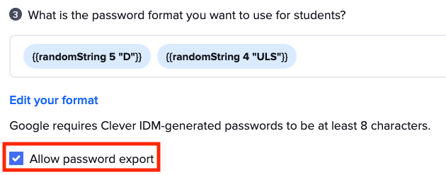Clever IDM: Setting login credentials