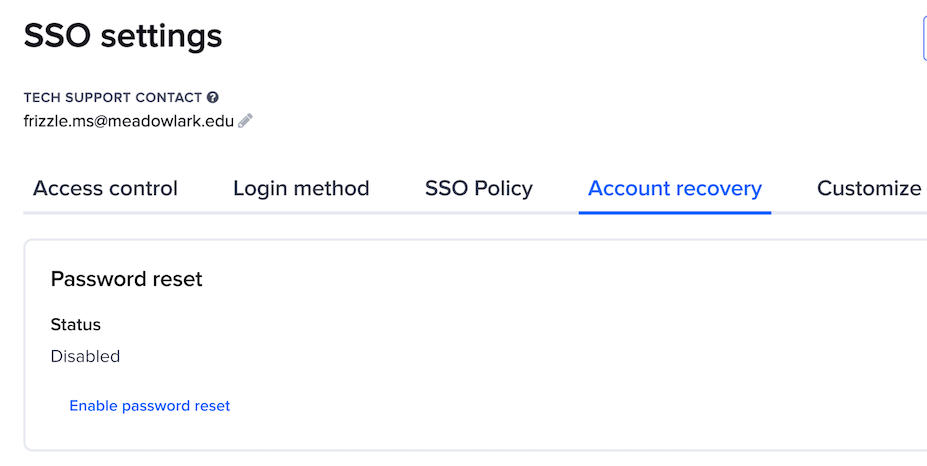 Clever Admin: Account recovery and password reset