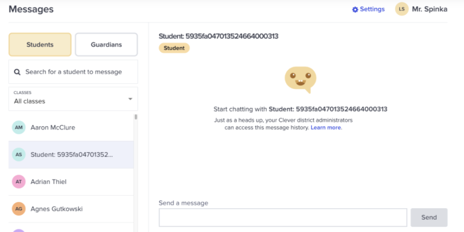 For Teachers: Messages