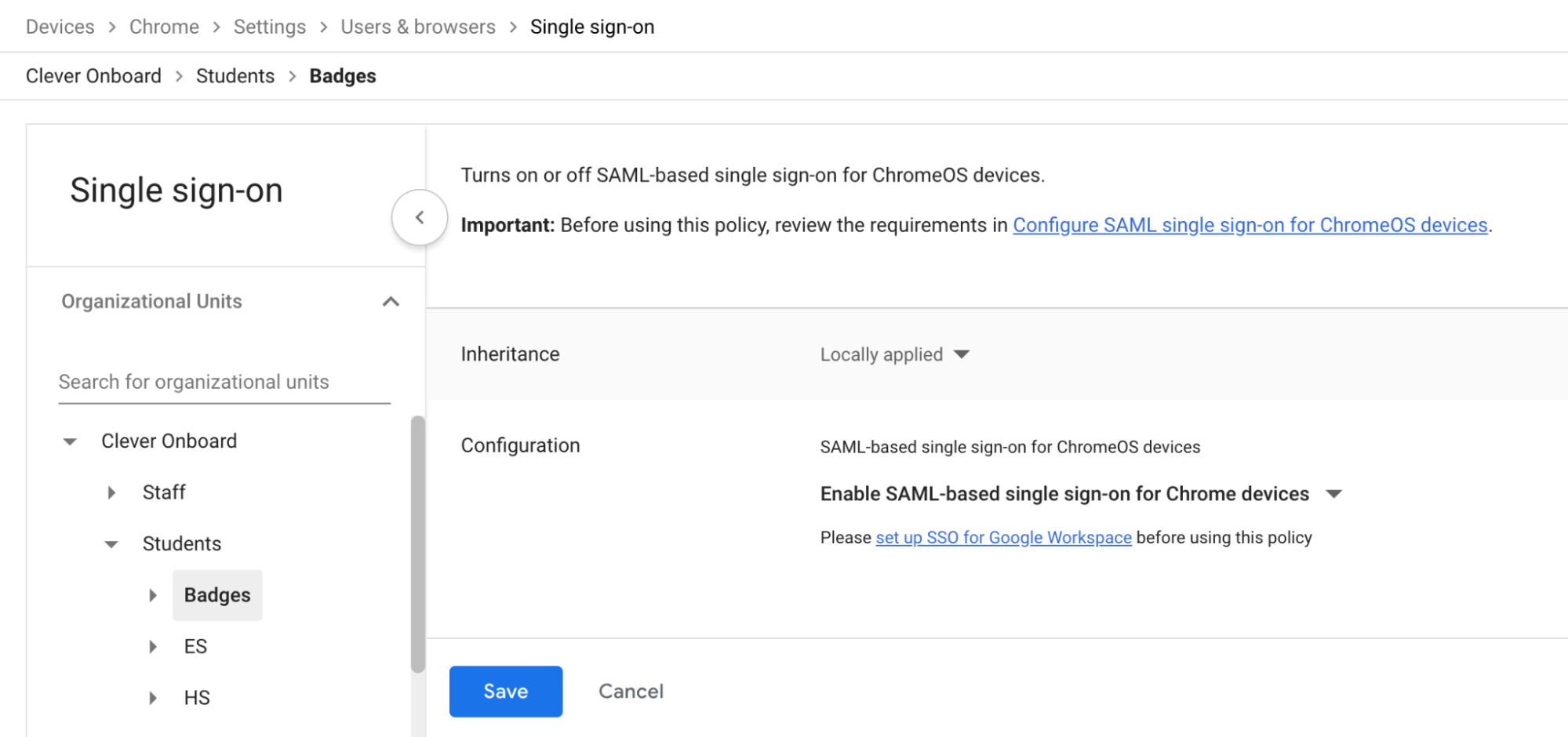 Single Sign-on (SSO): Setting up Clever Badges and Chromebook logins ...