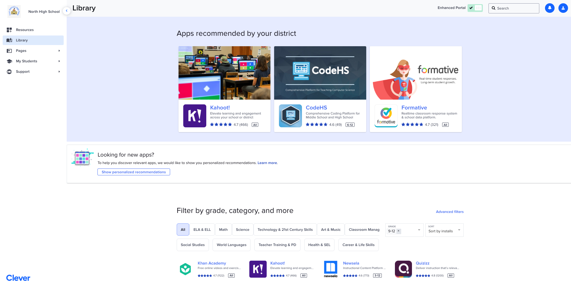 For Teachers: Clever Library - adding applications
