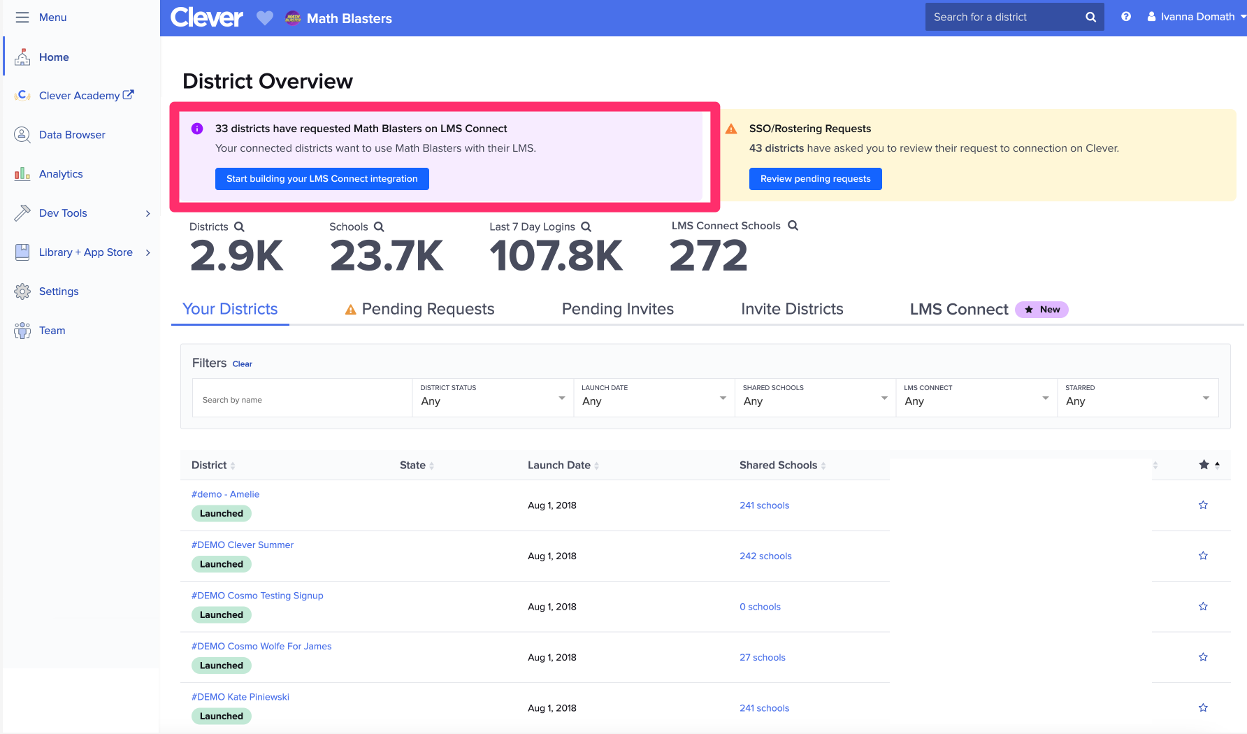 For Application Partners: Clever LMS Connect