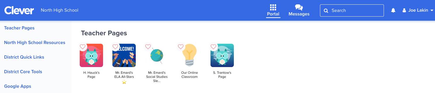 Clever Portal: Teacher Pages