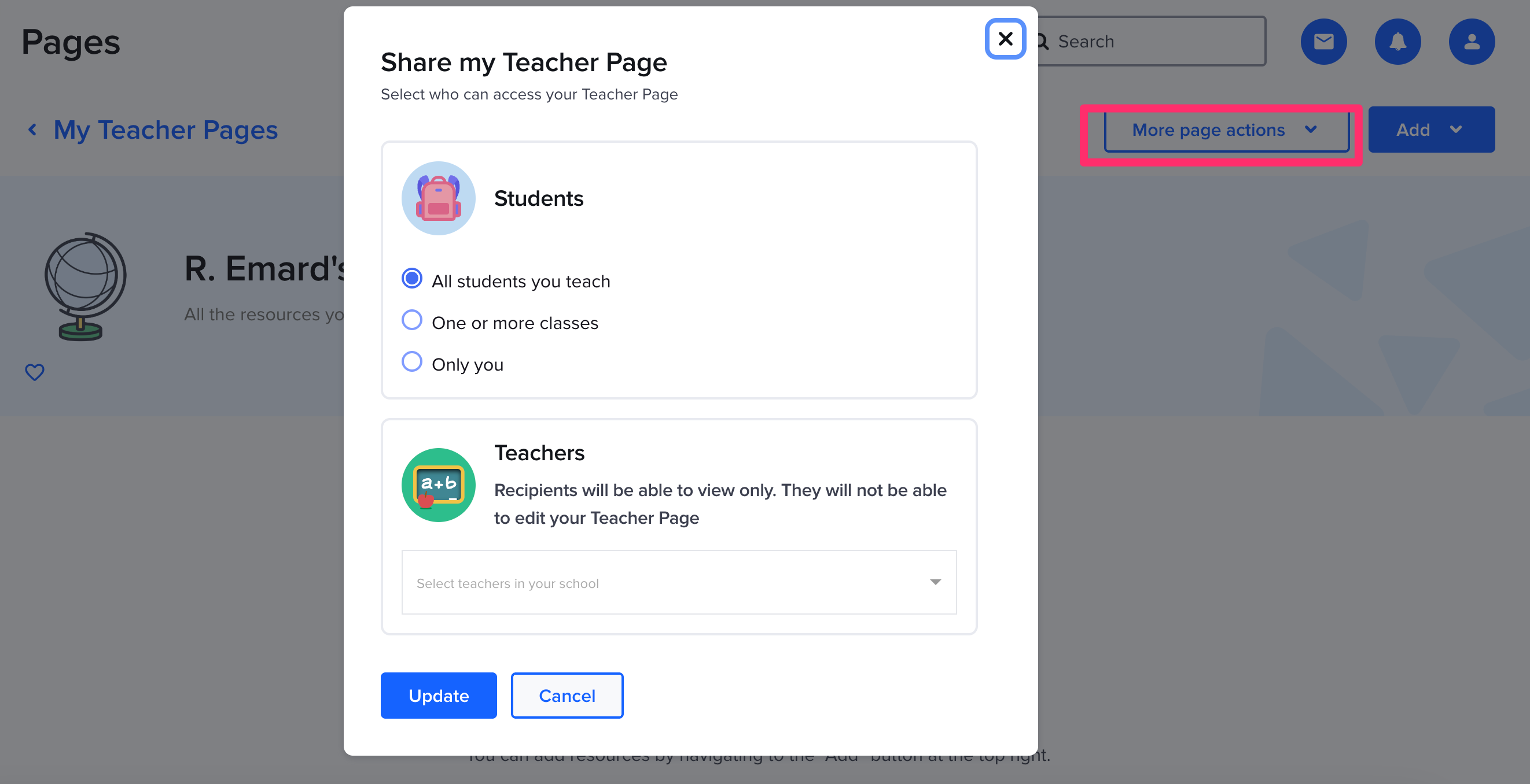 Clever Portal: Teacher Pages
