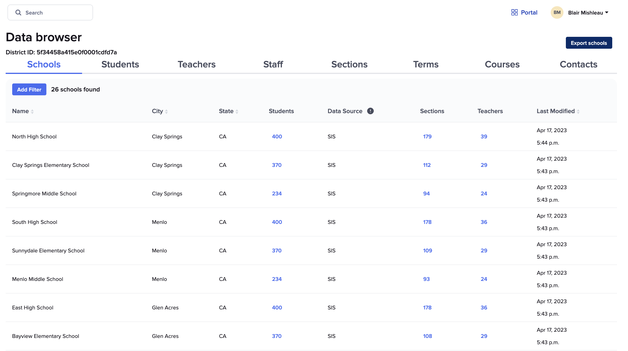 For Clever Admins: How do I browse district data in Clever? (Data browser)