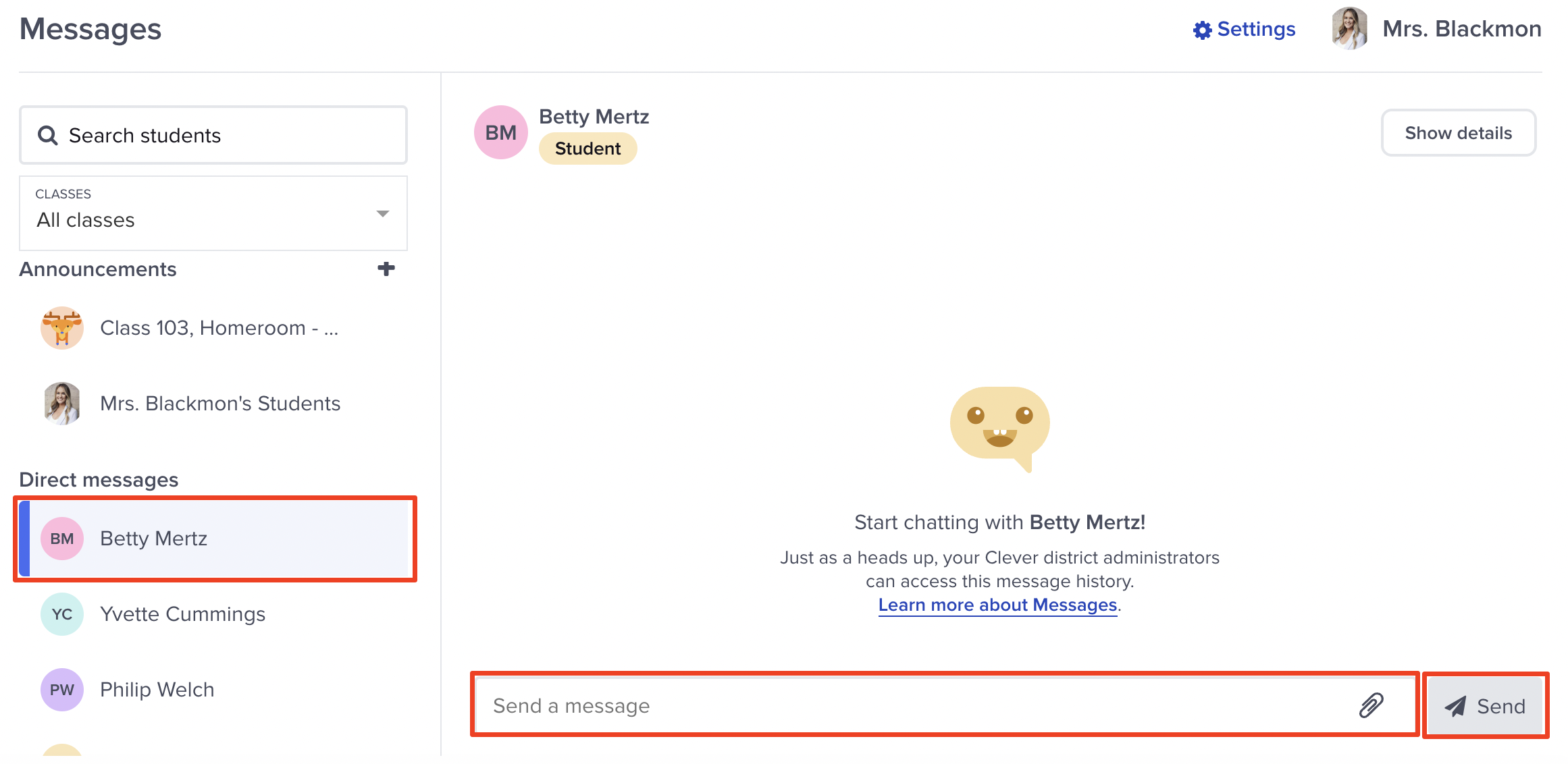 For Teachers: Messages & Announcements