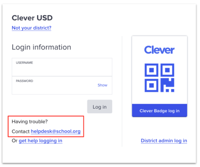 Para familias: Solución de problemas: Inicios de sesión en Clever