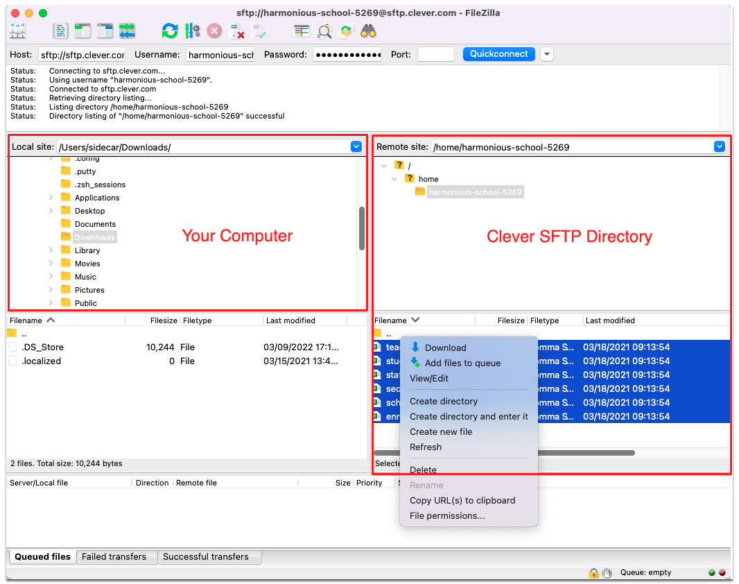 SFTP: Viewing Clever CSV files