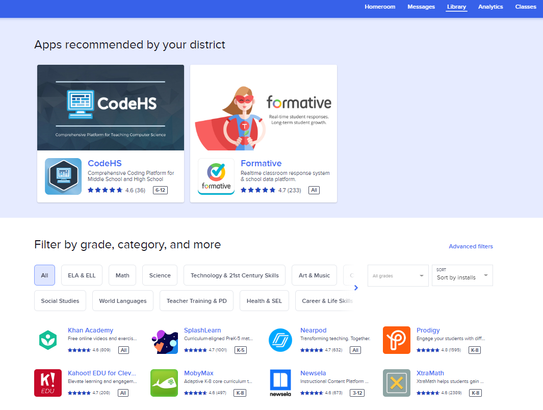For Teachers: Clever Library - adding applications