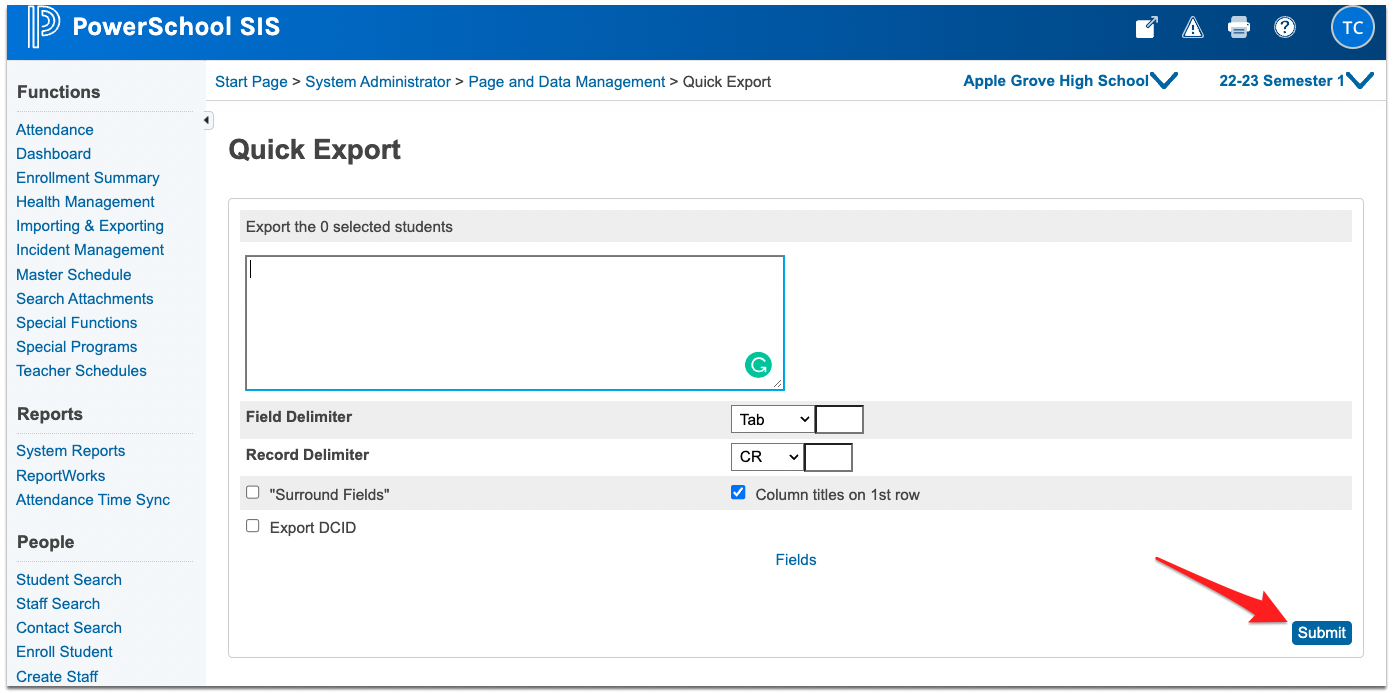 PowerSchool Auto Sync: Student Emails