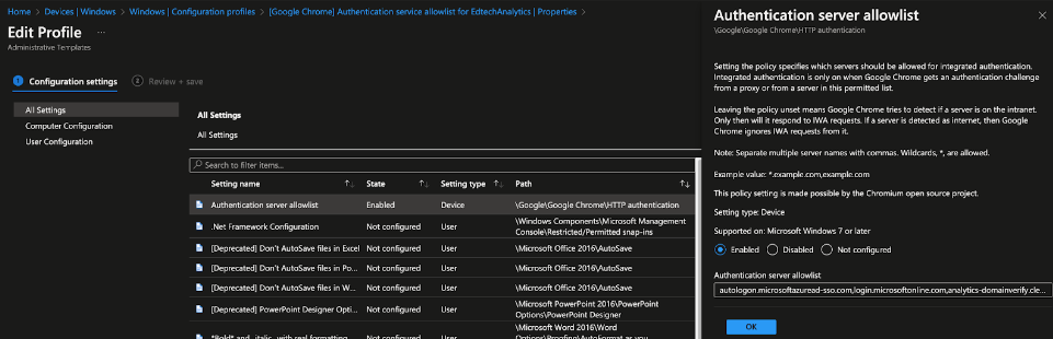Deploy Edtech Analytics for Google Chrome using Microsoft Intune