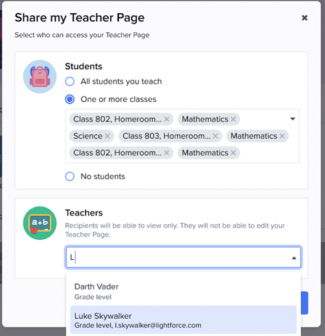 Clever Portal: Sharing Teacher Pages with other teachers