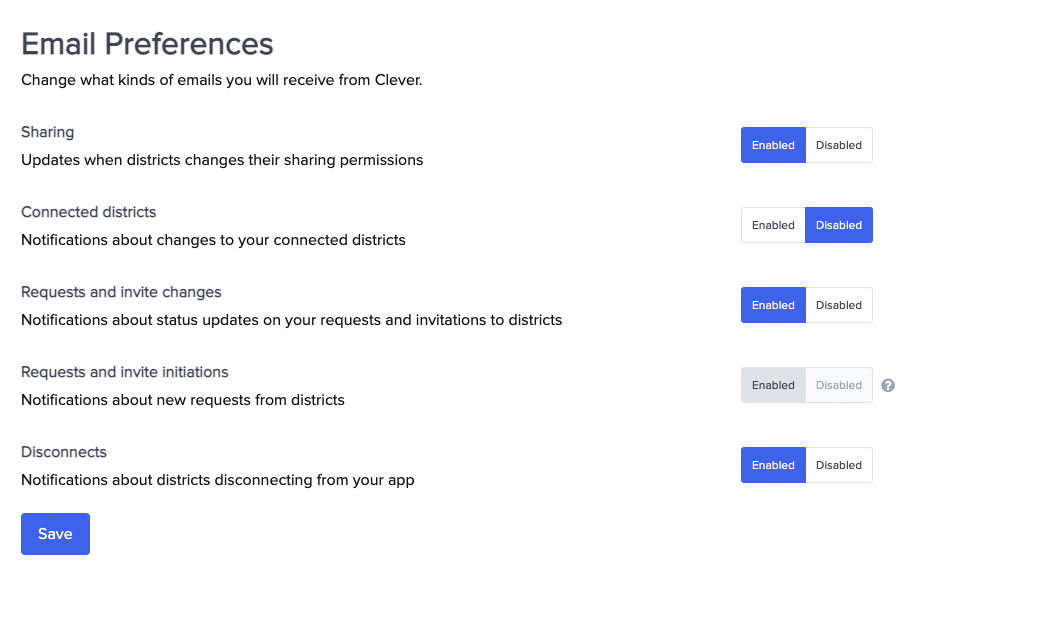 For App Partners: Updating my email preferences