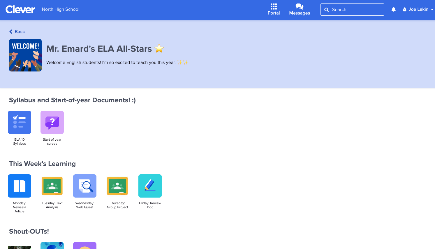 Clever Portal: Teacher Pages