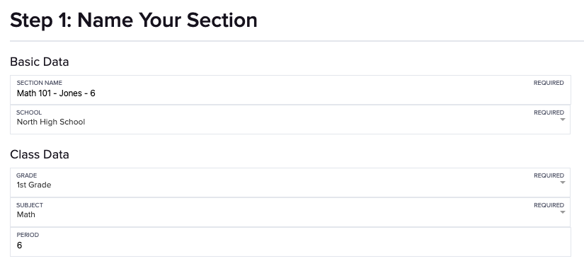 Custom Data: Sections