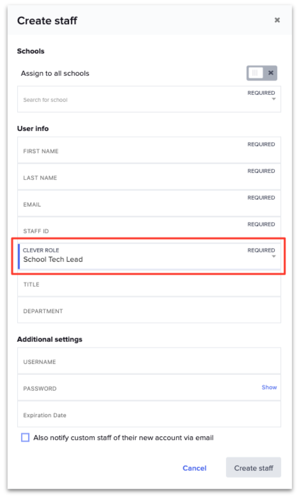 Clever Roles: School Tech Lead