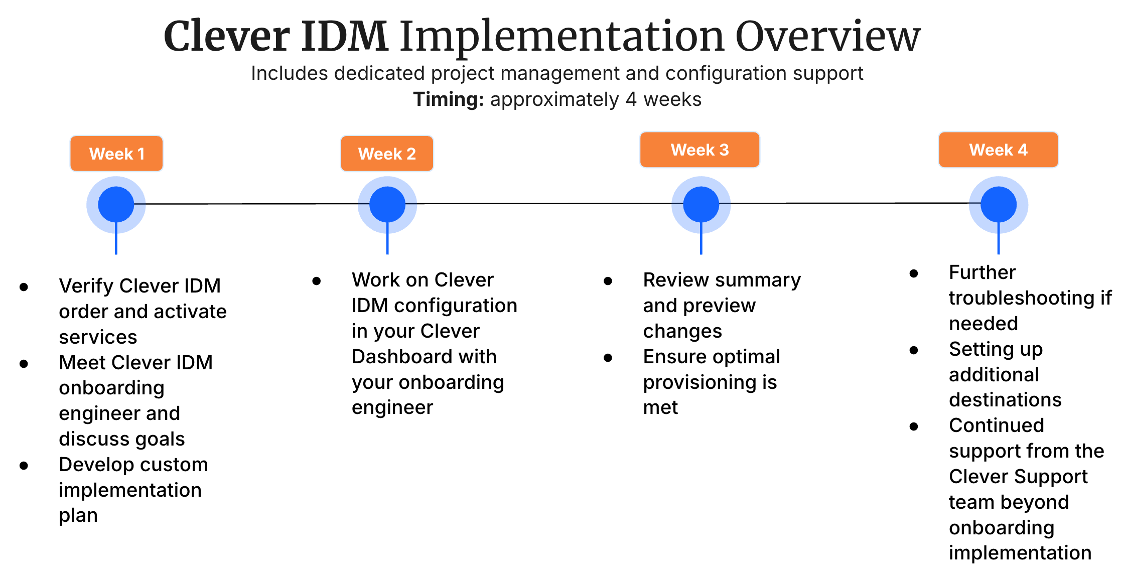 Clever IDM: Implementation steps and timeline