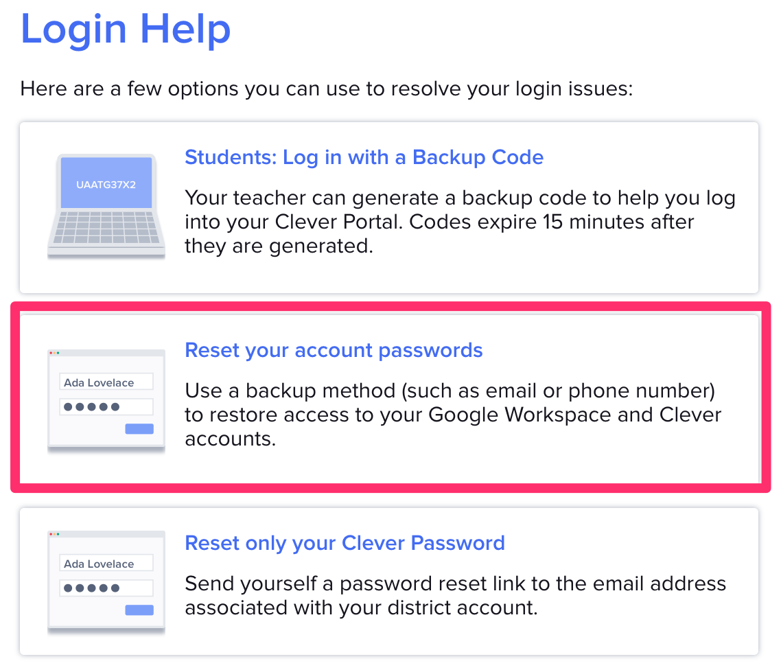 For Students: Password recovery and resets
