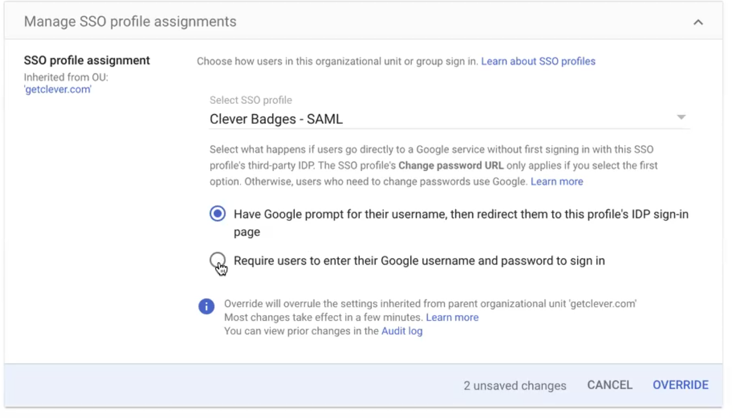 Single Sign-on (SSO): Setting up Clever Badges and Chromebook logins ...